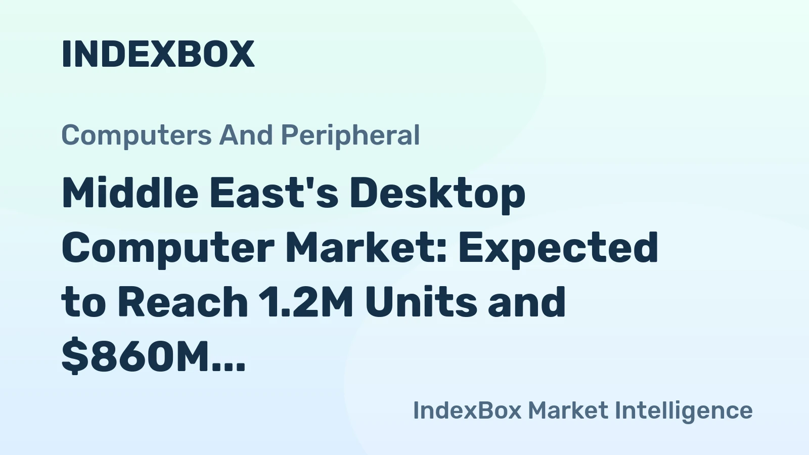 Middle East's Desktop Computer Market: Expected to Reach 1.2M Units and $860M by 2035