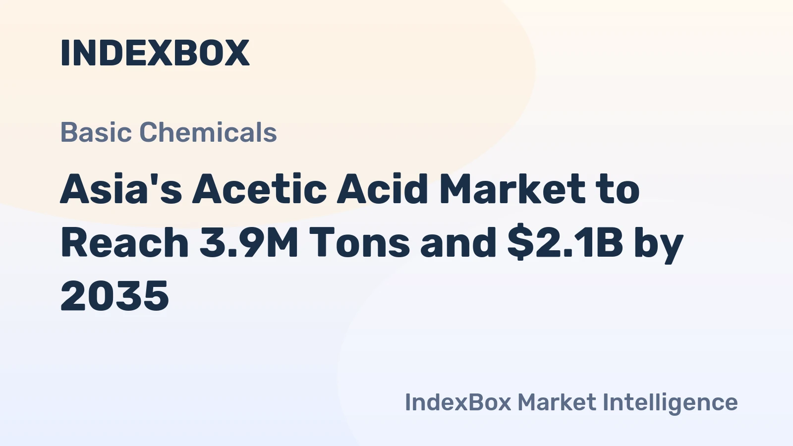 Asia's Acetic Acid Market to Reach 3.9M Tons and $2.1B by 2035