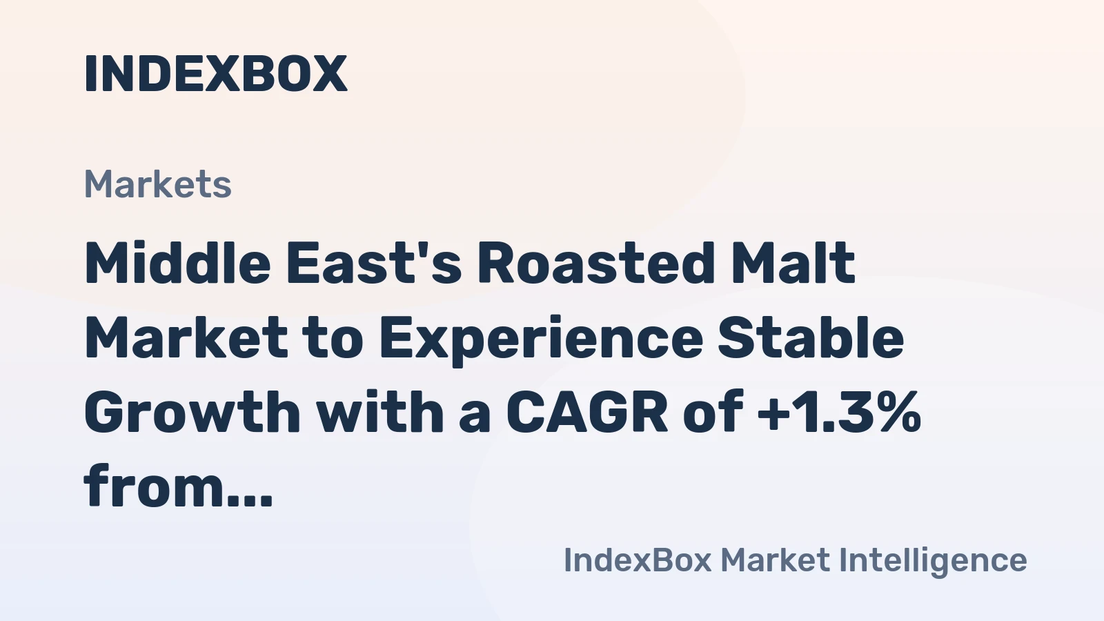 Middle East's Roasted Malt Market to Experience Stable Growth with a CAGR of +1.3% from 2024-2035