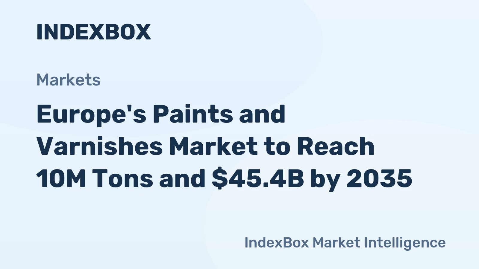 Europe's Paints and Varnishes Market to Reach 10M Tons and $45.4B by 2035
