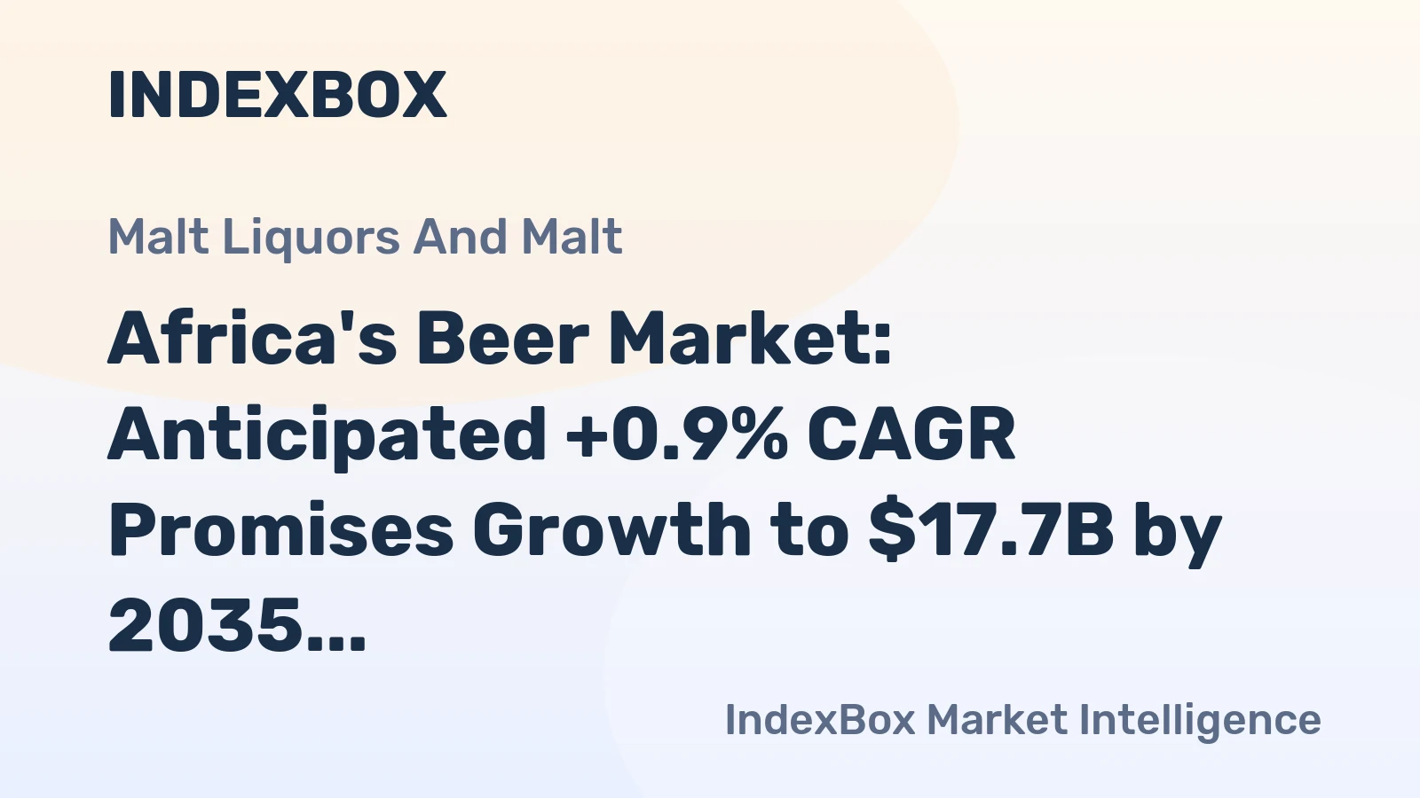 Africa's Beer Market: Anticipated +0.9% CAGR Promises Growth to $17.7B by 2035