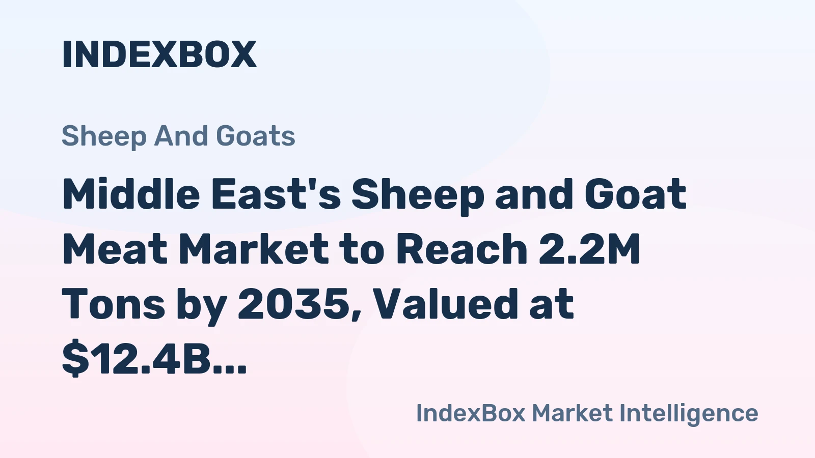 Middle East's Sheep and Goat Meat Market to Reach 2.2M Tons by 2035, Valued at $12.4B