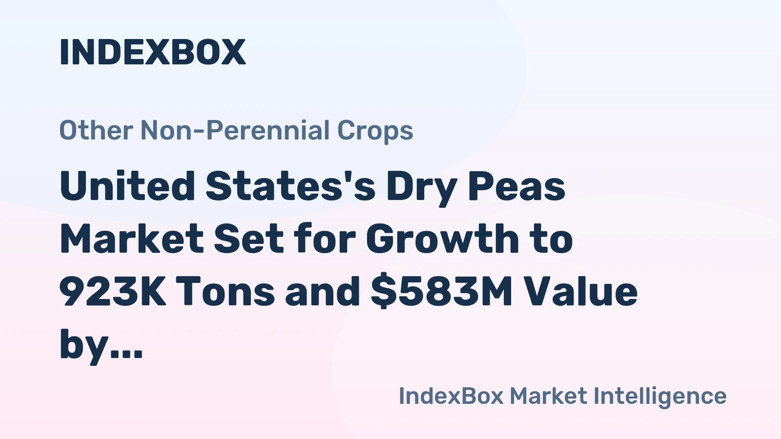 United States's Dry Peas Market Set for Growth to 923K Tons and $583M Value by 2035