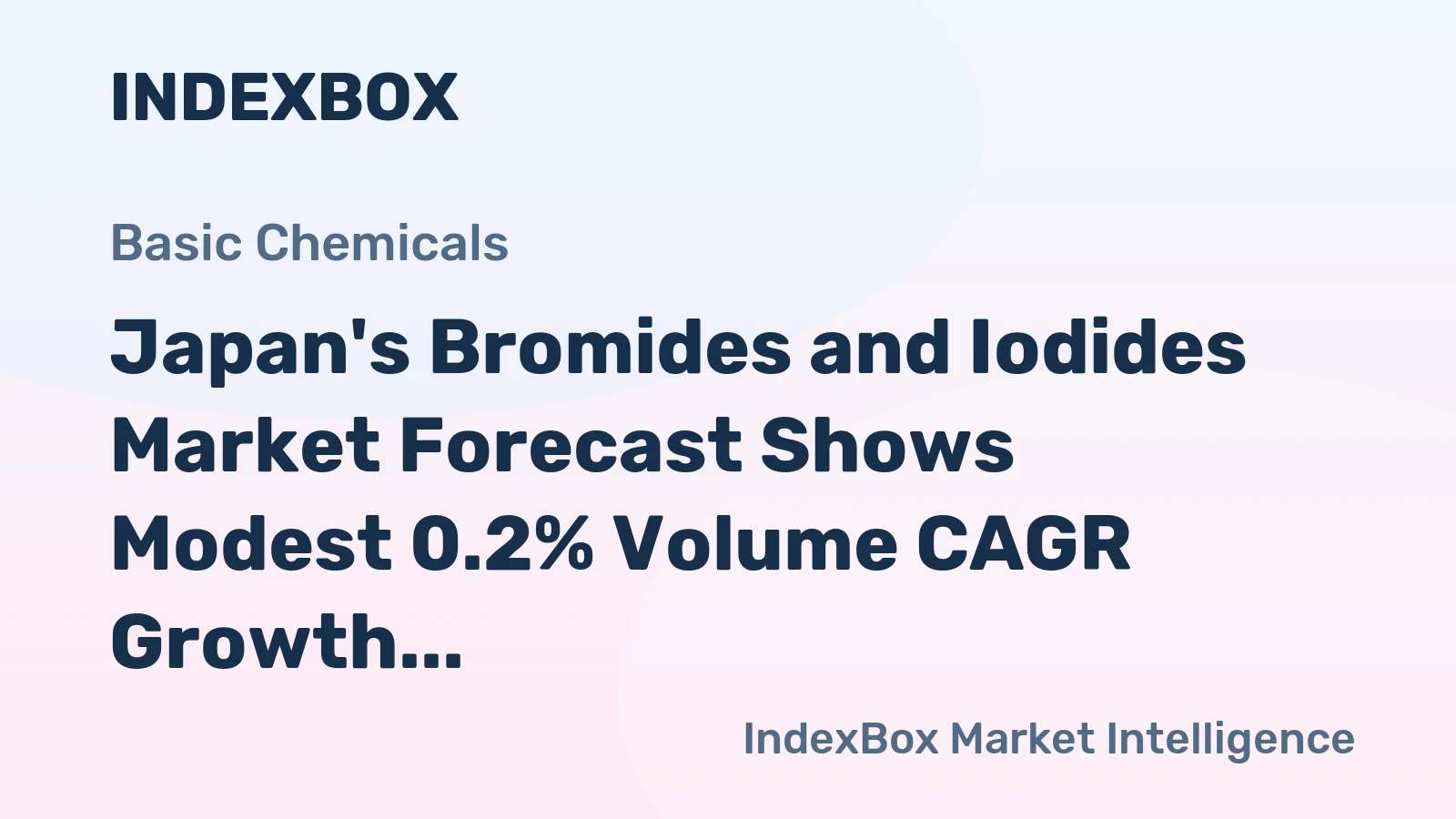 Japan's Bromides and Iodides Market Forecast Shows Modest 0.2% Volume CAGR Growth Through 2035