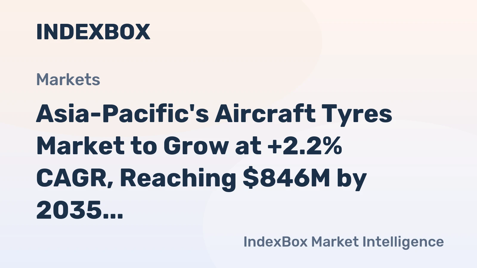Asia-Pacific's Aircraft Tyres Market to Grow at +2.2% CAGR, Reaching $846M by 2035