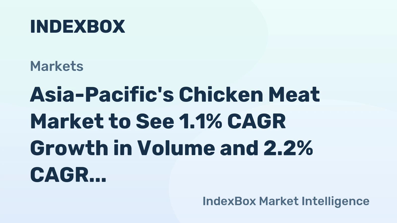 Asia-Pacific's Chicken Meat Market to See 1.1% CAGR Growth in Volume and 2.2% CAGR Growth in Value by 2035