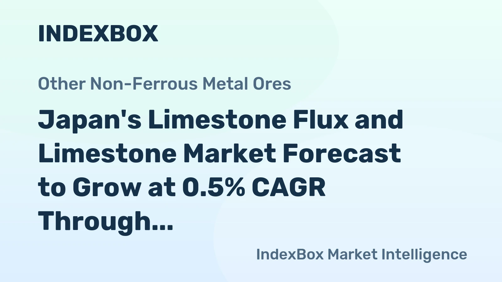 Japan's Limestone Flux and Limestone Market Forecast to Grow at 0.5% CAGR Through 2035