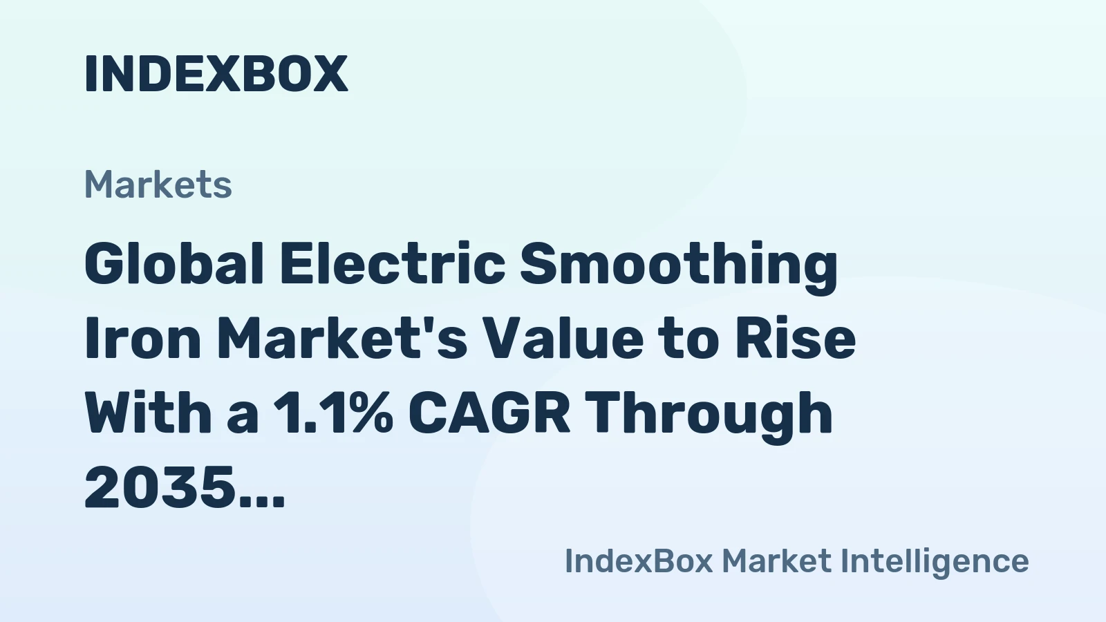 Global Electric Smoothing Iron Market's Value to Rise With a 1.1% CAGR Through 2035