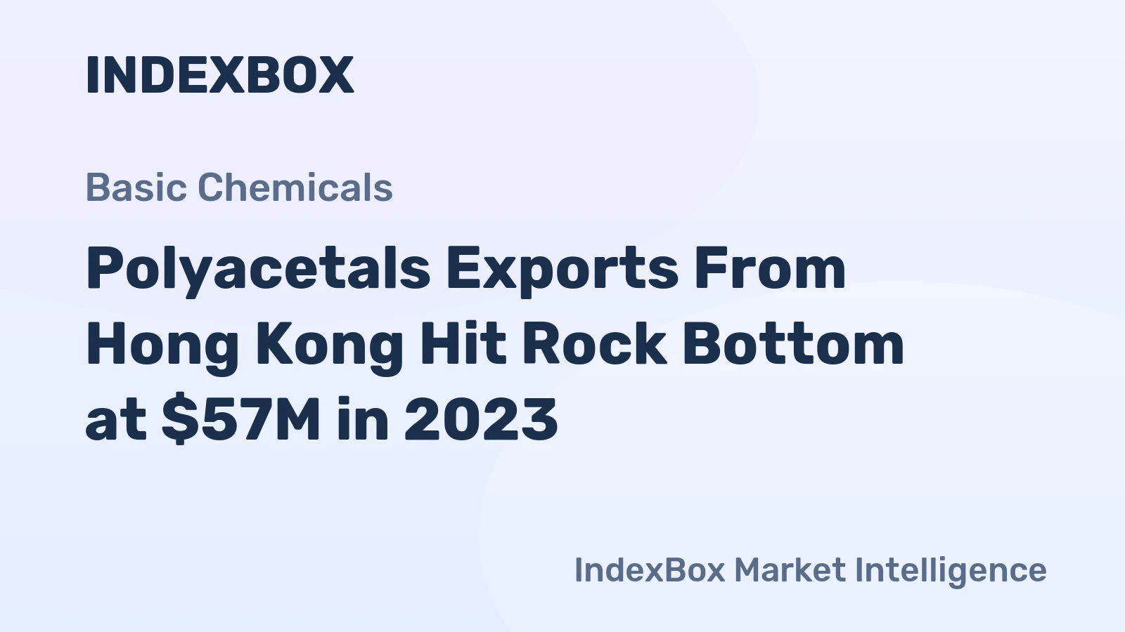 Polyacetals Exports From Hong Kong Hit Rock Bottom at $57M in 2023