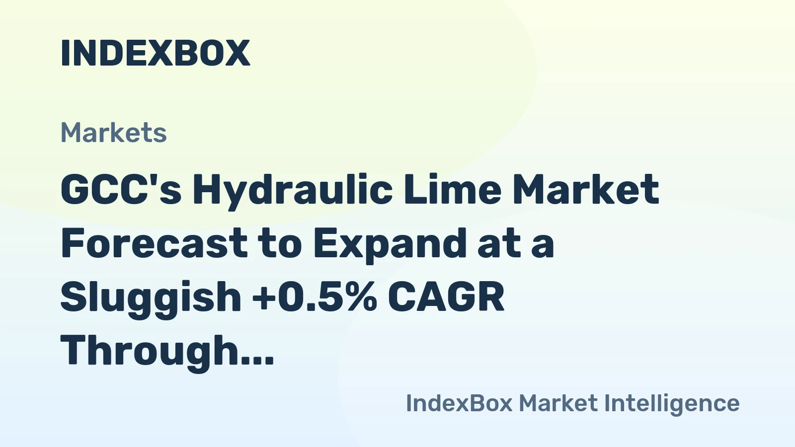 GCC's Hydraulic Lime Market Forecast to Expand at a Sluggish +0.5% CAGR Through 2035