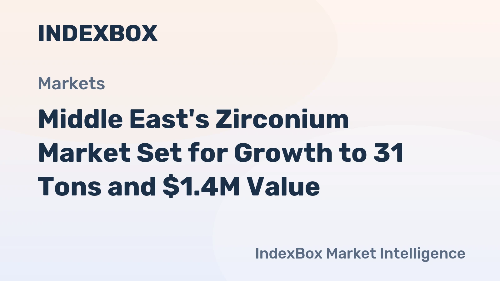 Middle East's Zirconium Market Set for Growth to 31 Tons and $1.4M Value