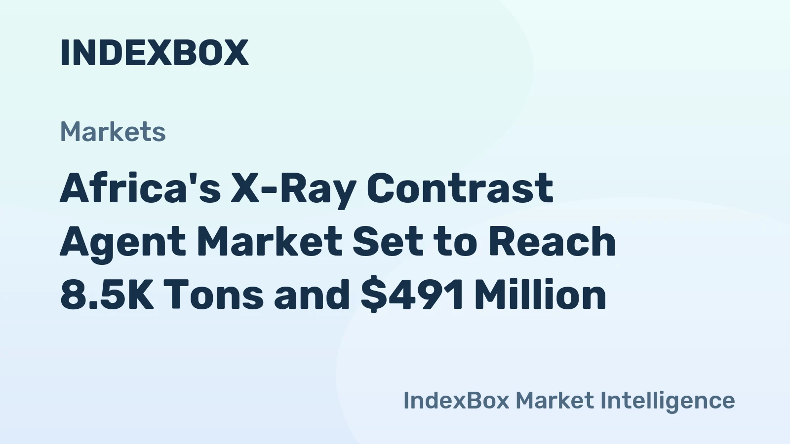 Africa's X-Ray Contrast Agent Market Set to Reach 8.5K Tons and $491 Million