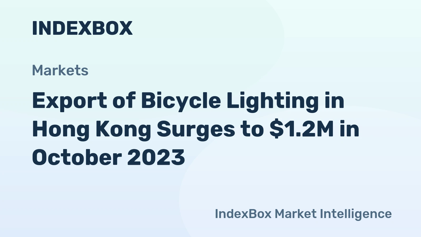 Export of Bicycle Lighting in Hong Kong Surges to $1.2M in October 2023