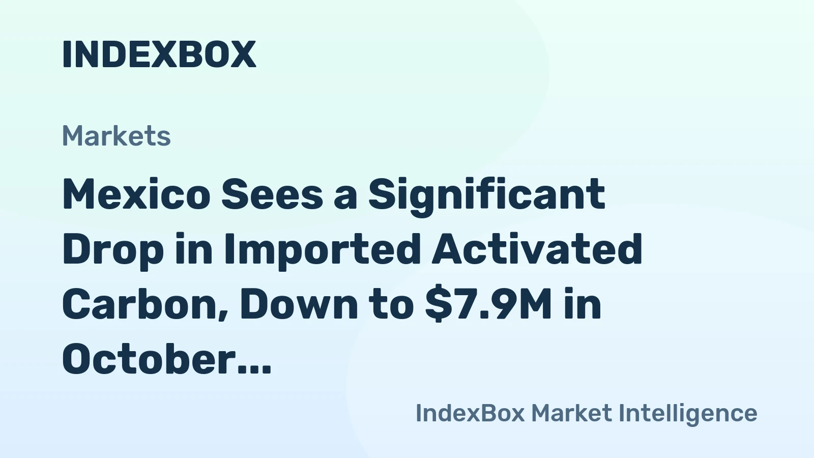 Mexico Sees a Significant Drop in Imported Activated Carbon, Down to $7.9M in October 2023