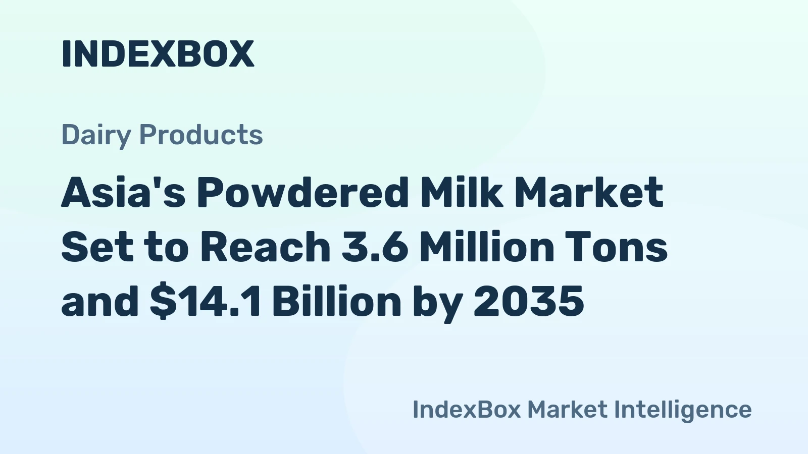 Asia's Powdered Milk Market Set to Reach 3.6 Million Tons and $14.1 Billion by 2035