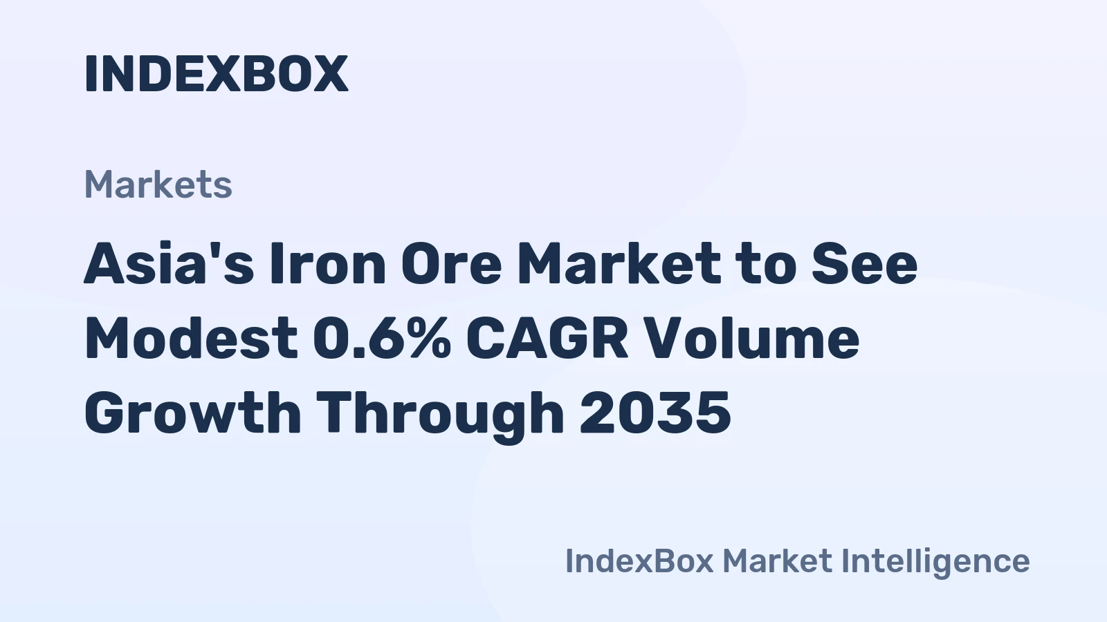 Asia's Iron Ore Market to See Modest 0.6% CAGR Volume Growth Through 2035