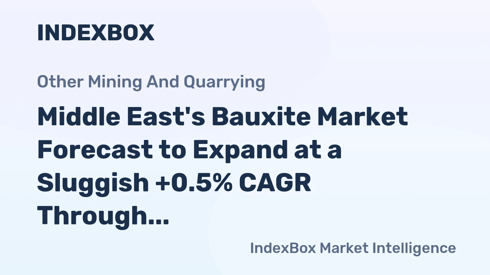 Middle East's Bauxite Market Forecast to Expand at a Sluggish +0.5% CAGR Through 2035