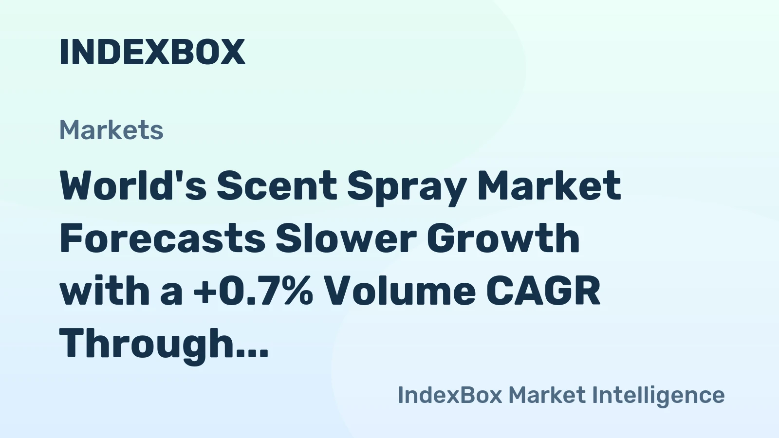 World's Scent Spray Market Forecasts Slower Growth with a +0.7% Volume CAGR Through 2035