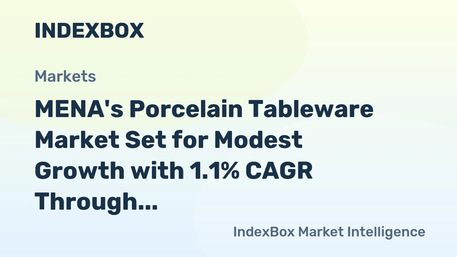 MENA's Porcelain Tableware Market Set for Modest Growth with 1.1% CAGR Through 2035