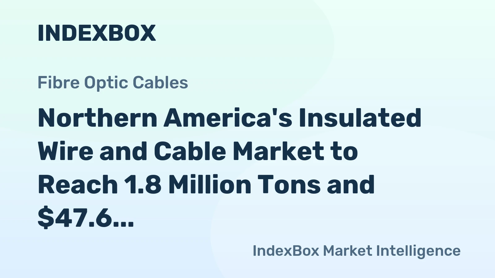 Northern America's Insulated Wire and Cable Market to Reach 1.8 Million Tons and $47.6 Billion