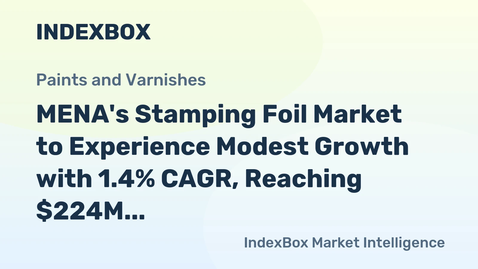 MENA's Stamping Foil Market to Experience Modest Growth with 1.4% CAGR, Reaching $224M by 2035