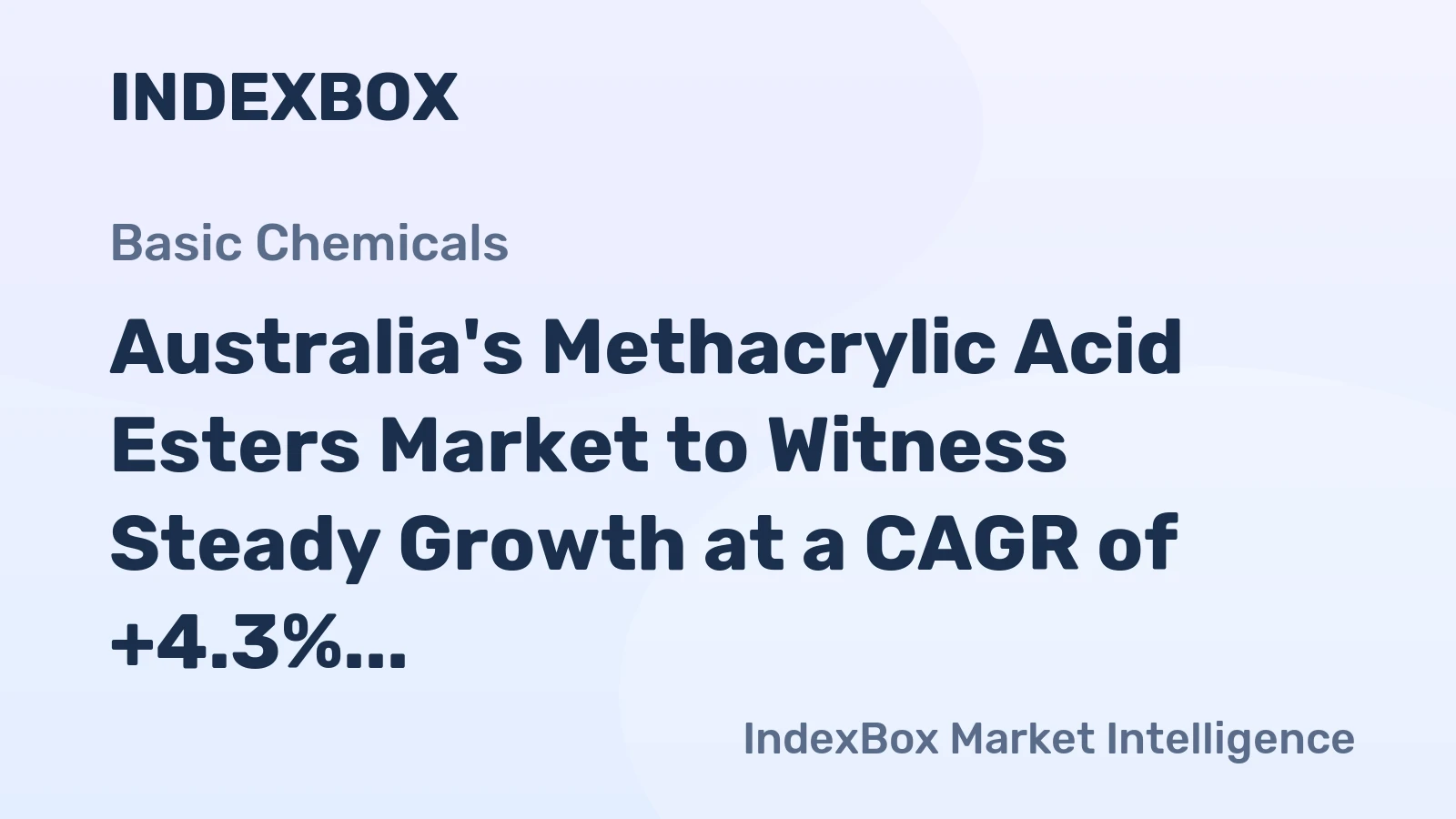Australia's Methacrylic Acid Esters Market to Witness Steady Growth at a CAGR of +4.3%