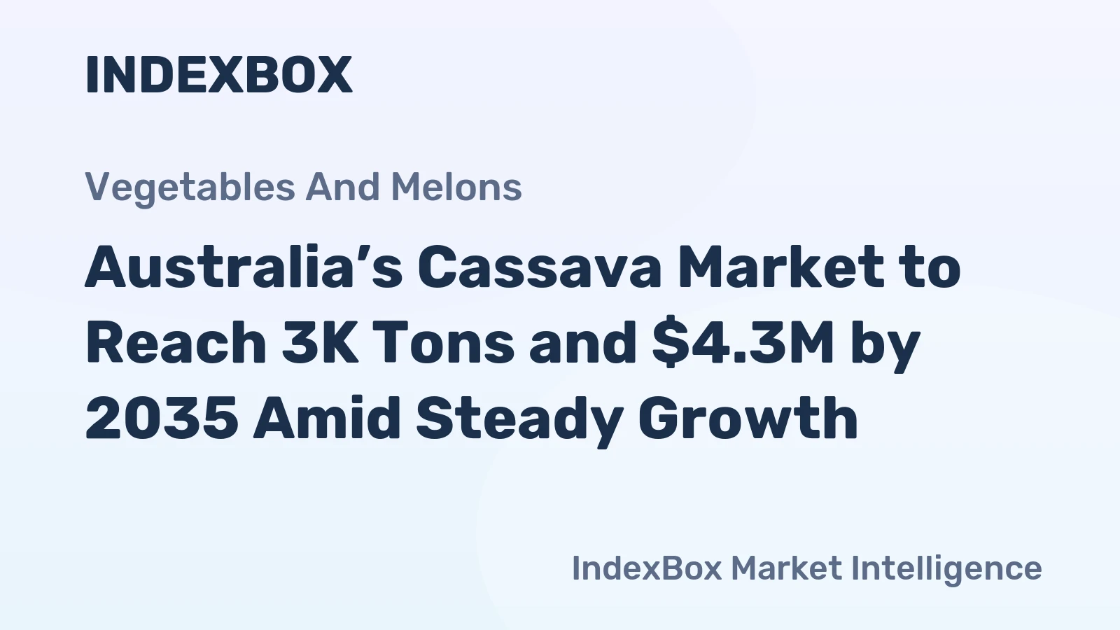 Australia’s Cassava Market to Reach 3K Tons and $4.3M by 2035 Amid Steady Growth