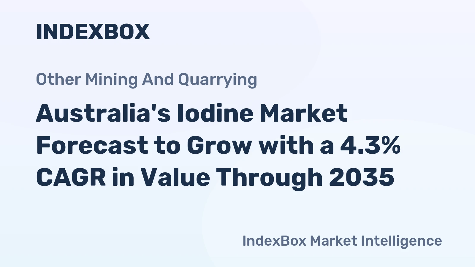 Australia's Iodine Market Forecast to Grow with a 4.3% CAGR in Value Through 2035