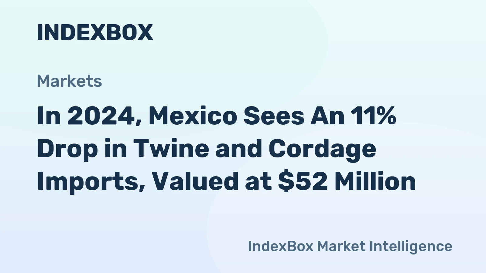 In 2024, Mexico Sees An 11% Drop in Twine and Cordage Imports, Valued at $52 Million