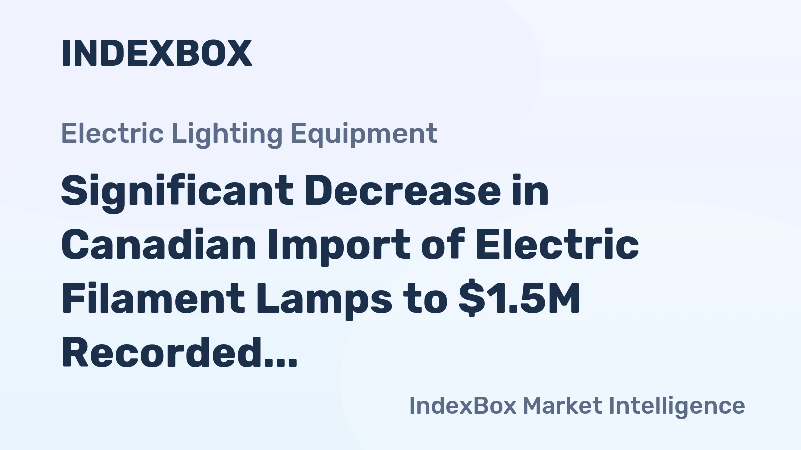 Significant Decrease in Canadian Import of Electric Filament Lamps to $1.5M Recorded in October 2023