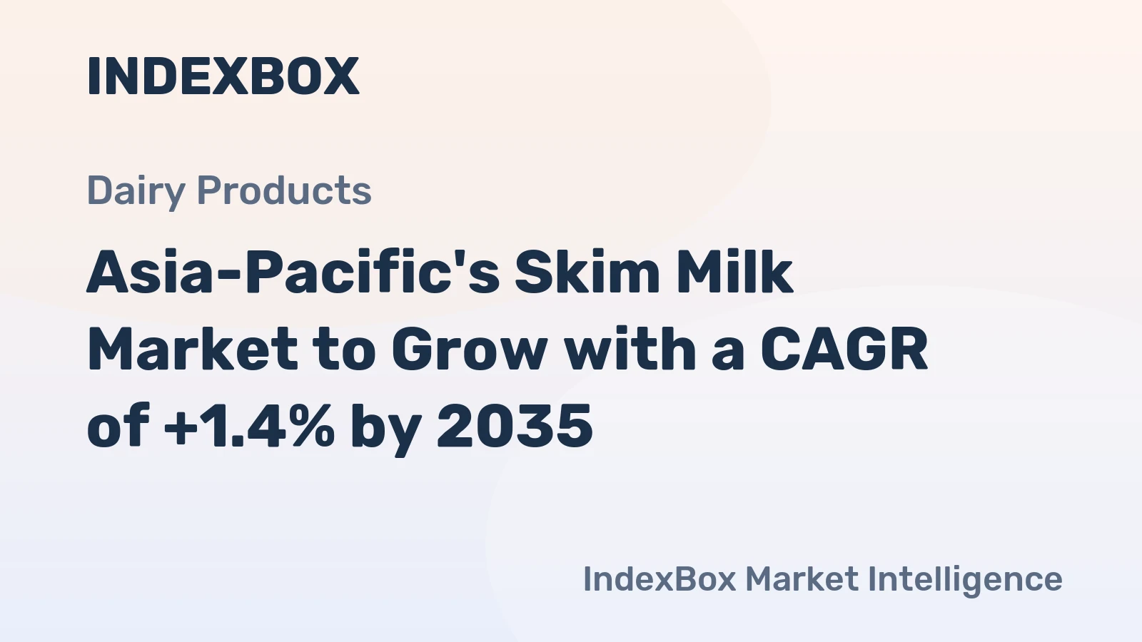 Asia-Pacific's Skim Milk Market to Grow with a CAGR of +1.4% by 2035