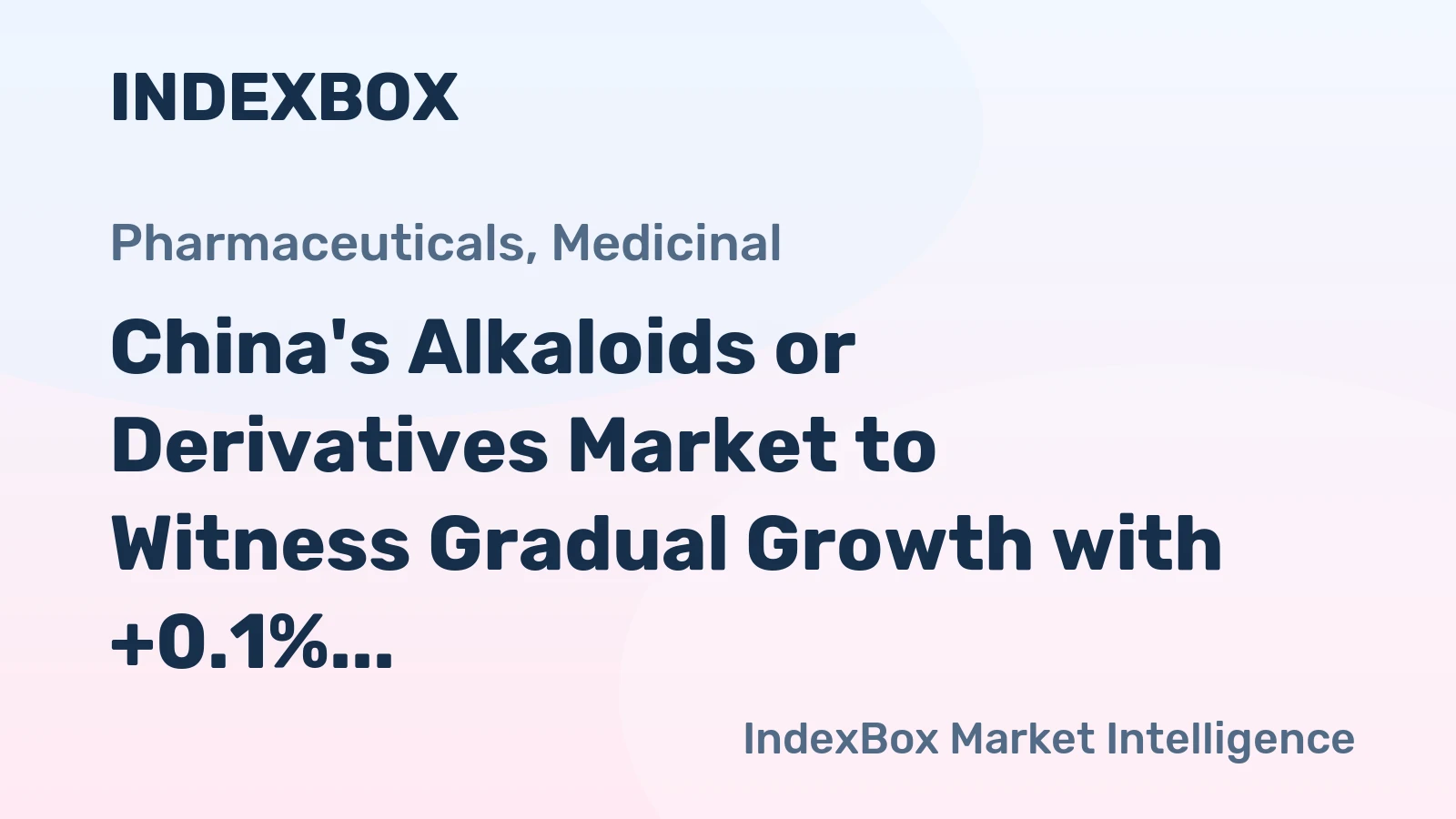 China's Alkaloids or Derivatives Market to Witness Gradual Growth with +0.1% CAGR