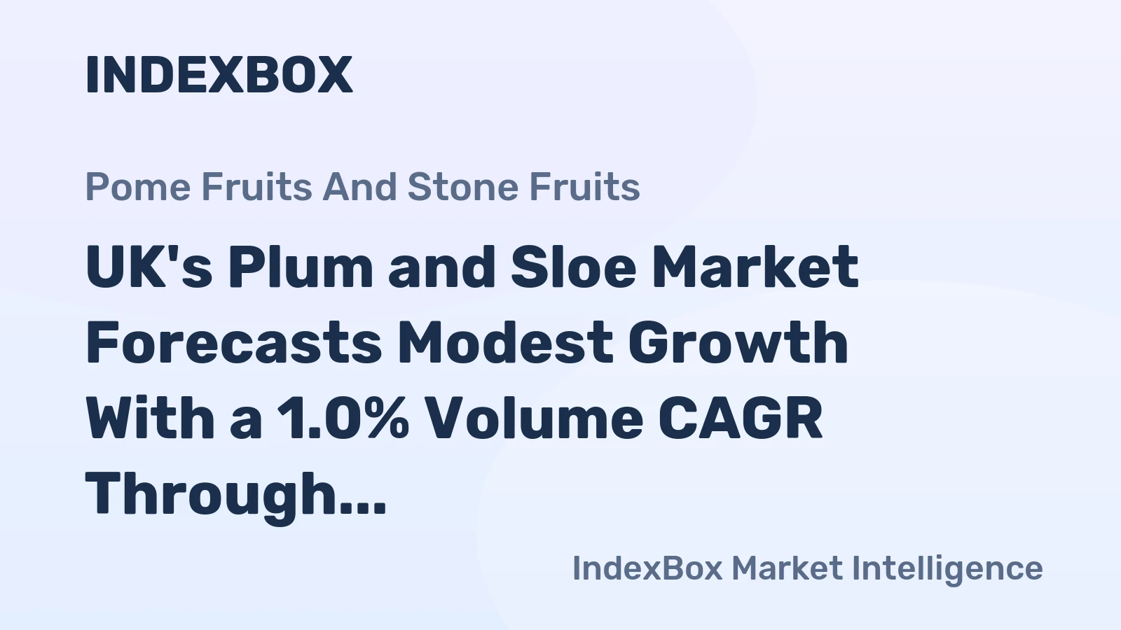 UK's Plum and Sloe Market Forecasts Modest Growth With a 1.0% Volume CAGR Through 2035