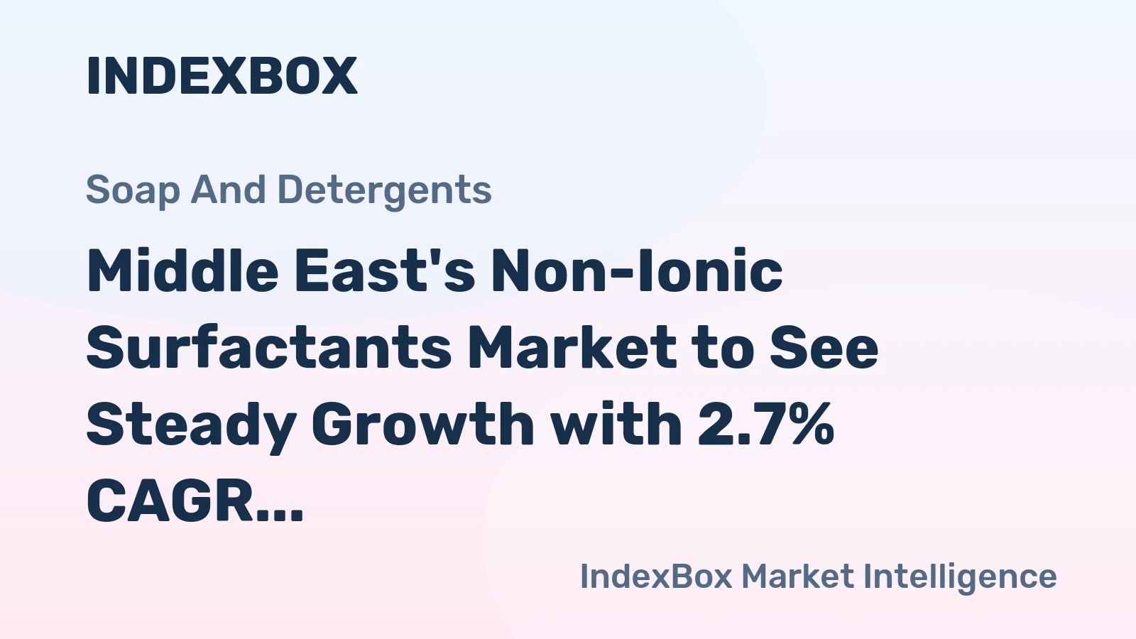 Middle East's Non-Ionic Surfactants Market to See Steady Growth with 2.7% CAGR in Value Through 2035