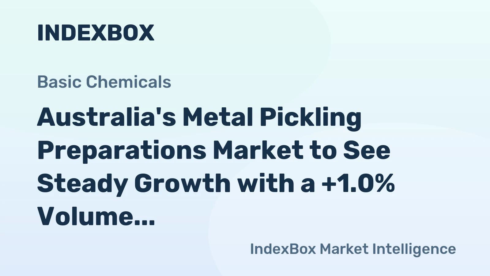 Australia's Metal Pickling Preparations Market to See Steady Growth with a +1.0% Volume CAGR Through 2035
