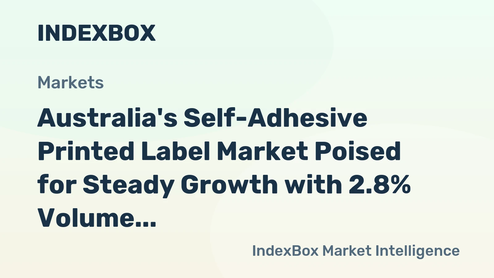 Australia's Self-Adhesive Printed Label Market Poised for Steady Growth with 2.8% Volume CAGR