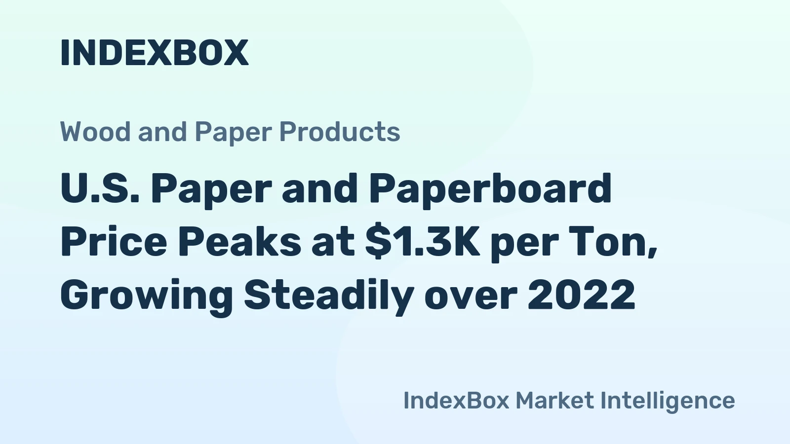 U.S. Paper and Paperboard Price Peaks at $1.3K per Ton, Growing Steadily over 2022
