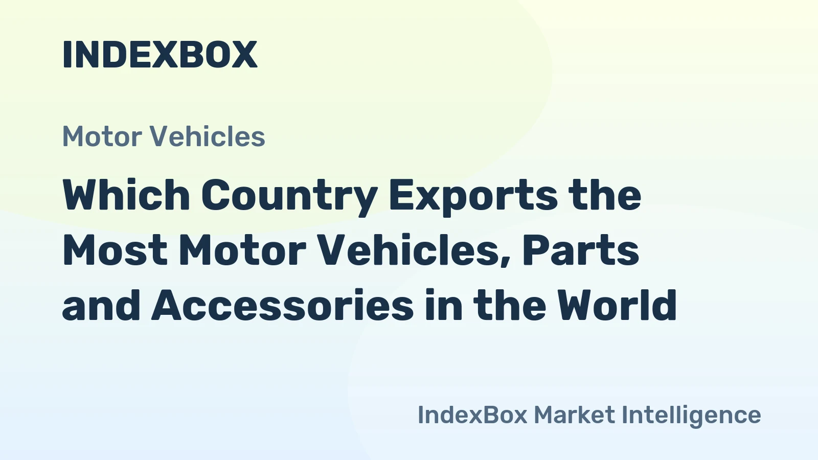 Which Country Exports the Most Motor Vehicles, Parts and Accessories in the World?