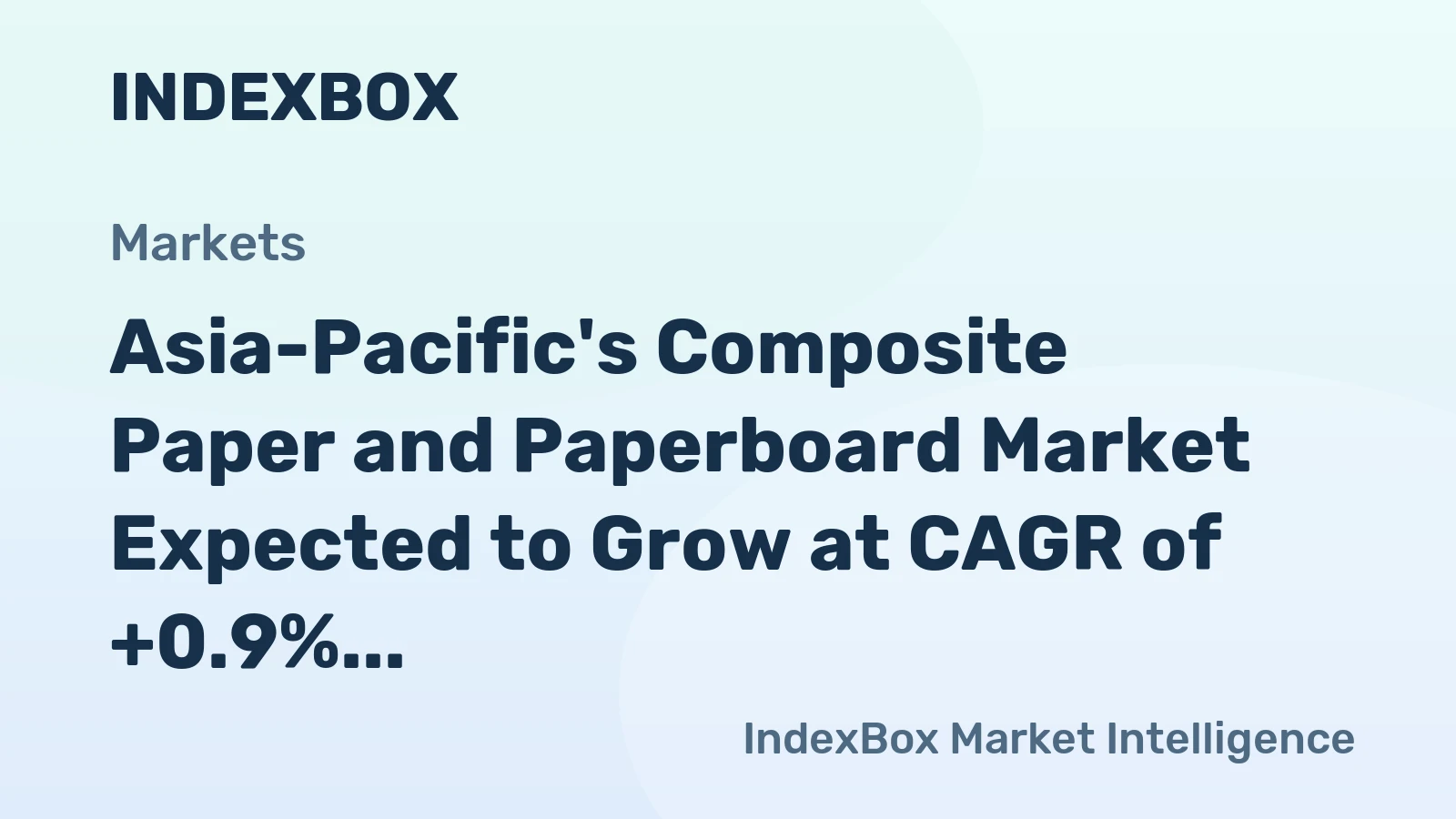 Asia-Pacific's Composite Paper and Paperboard Market Expected to Grow at CAGR of +0.9% for 2024-2035