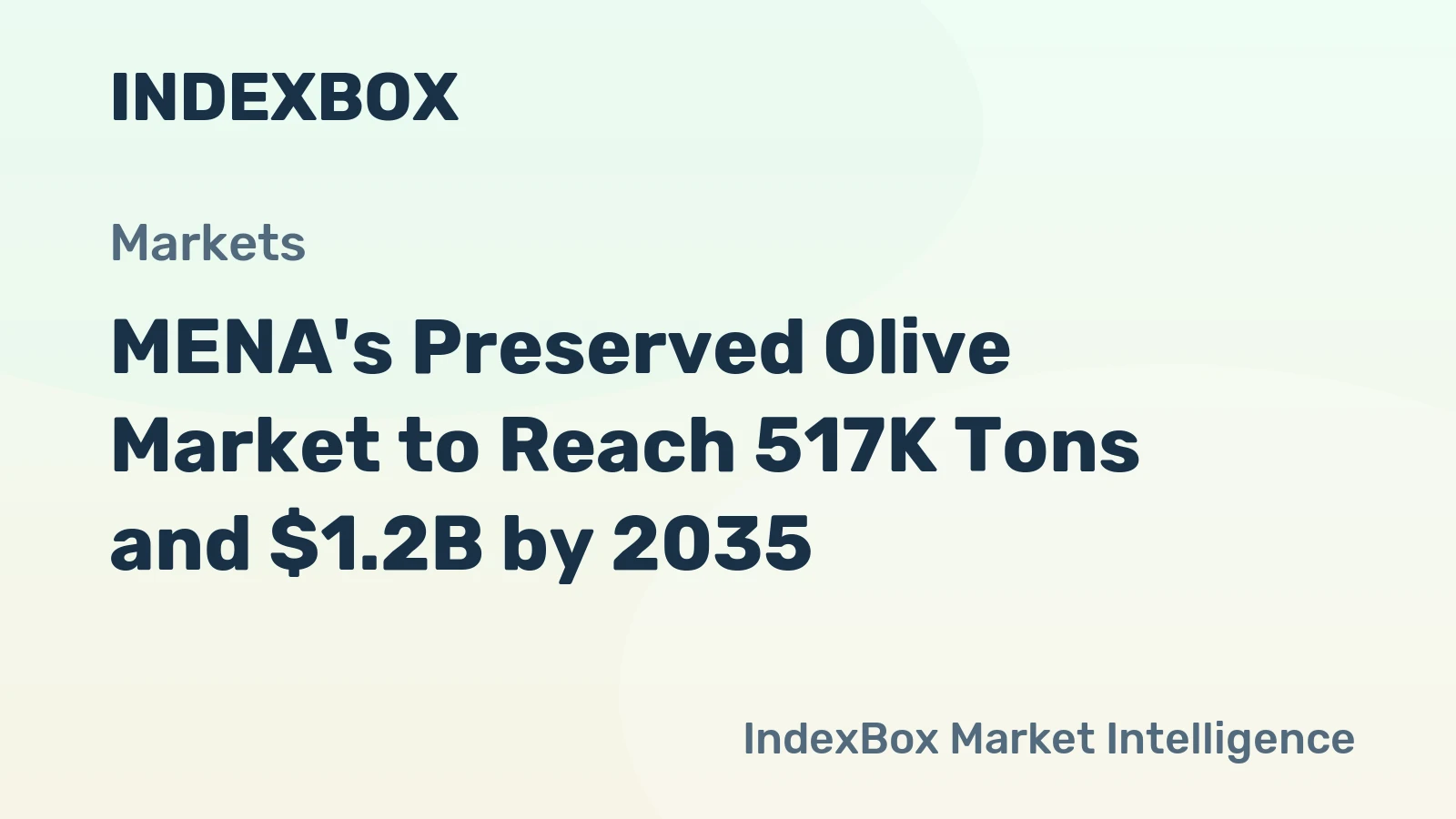 MENA's Preserved Olive Market to Reach 517K Tons and $1.2B by 2035