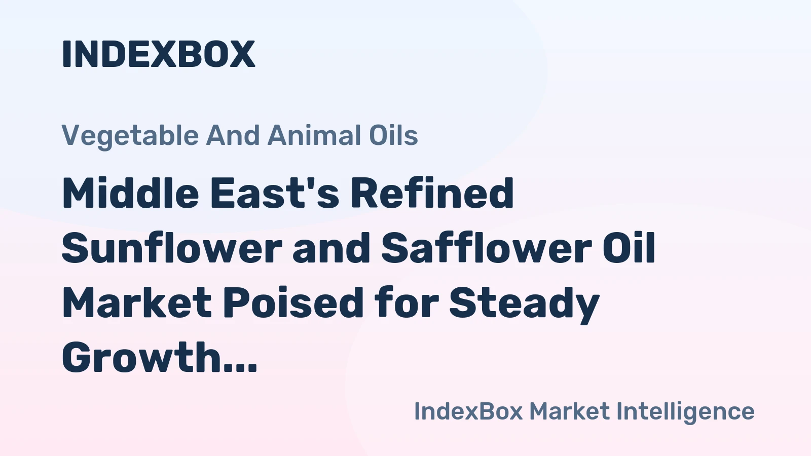 Middle East's Refined Sunflower and Safflower Oil Market Poised for Steady Growth With 1.7% CAGR Through 2035