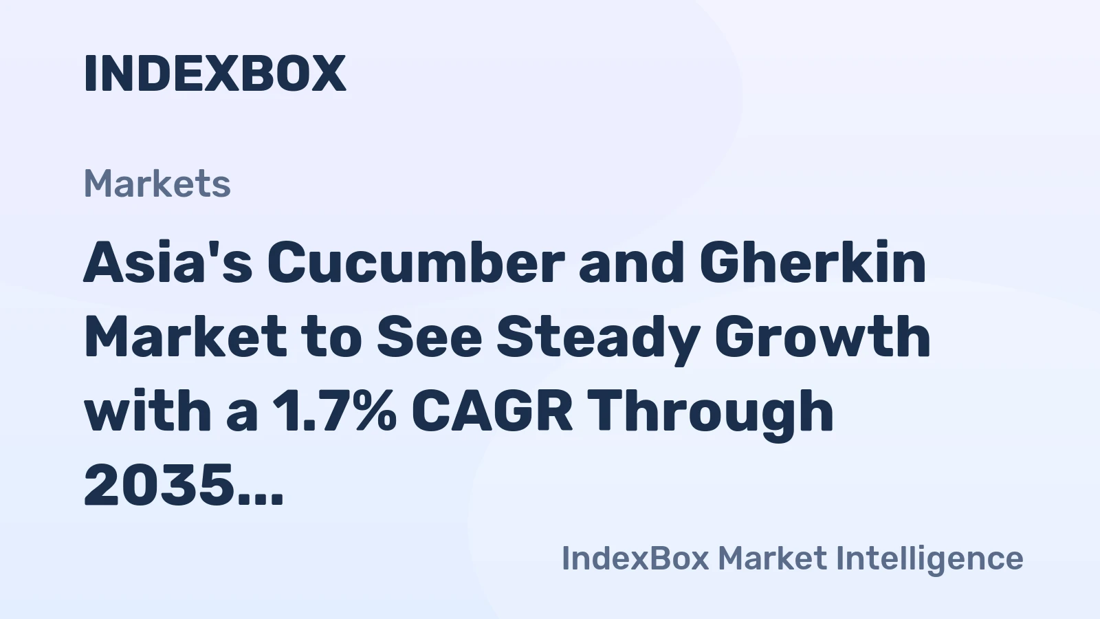 Asia's Cucumber and Gherkin Market to See Steady Growth with a 1.7% CAGR Through 2035