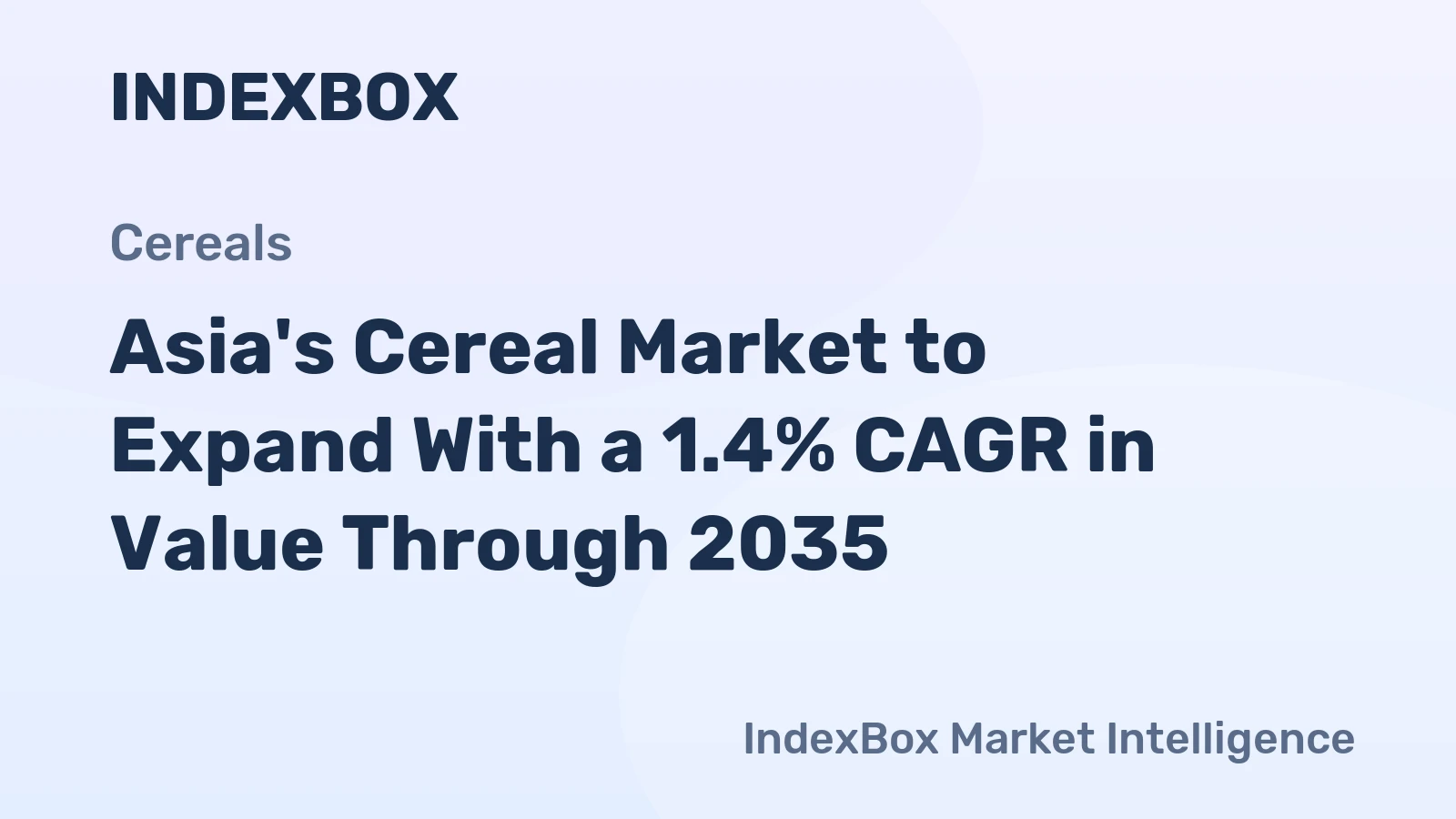Asia's Cereal Market to Expand With a 1.4% CAGR in Value Through 2035