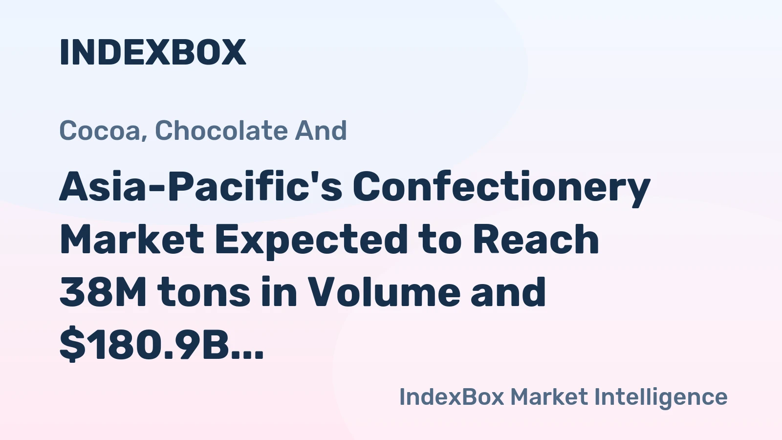 Asia-Pacific's Confectionery Market Expected to Reach 38M tons in Volume and $180.9B in Value by 2035