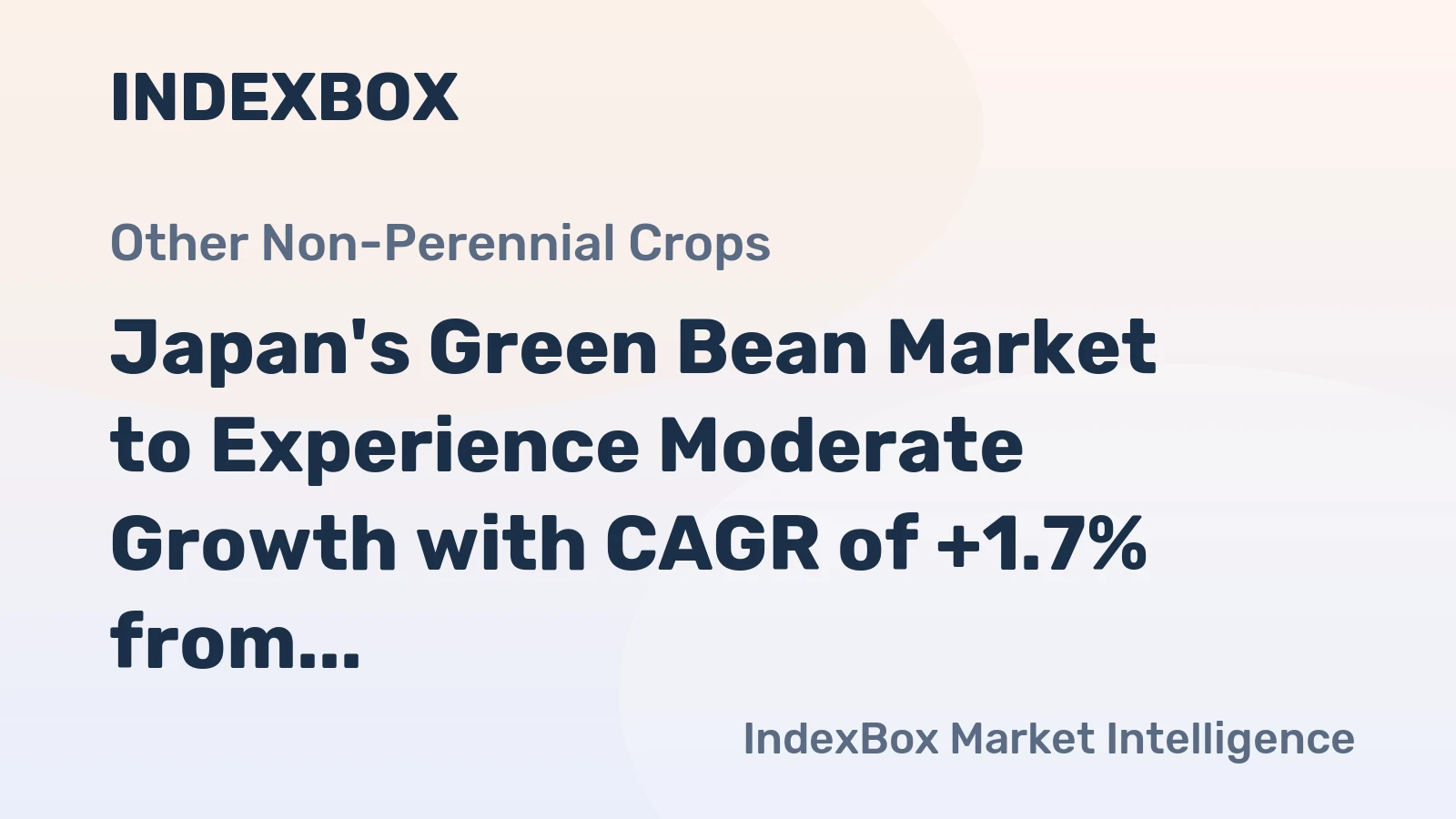 Japan's Green Bean Market to Experience Moderate Growth with CAGR of +1.7% from 2024 to 2035