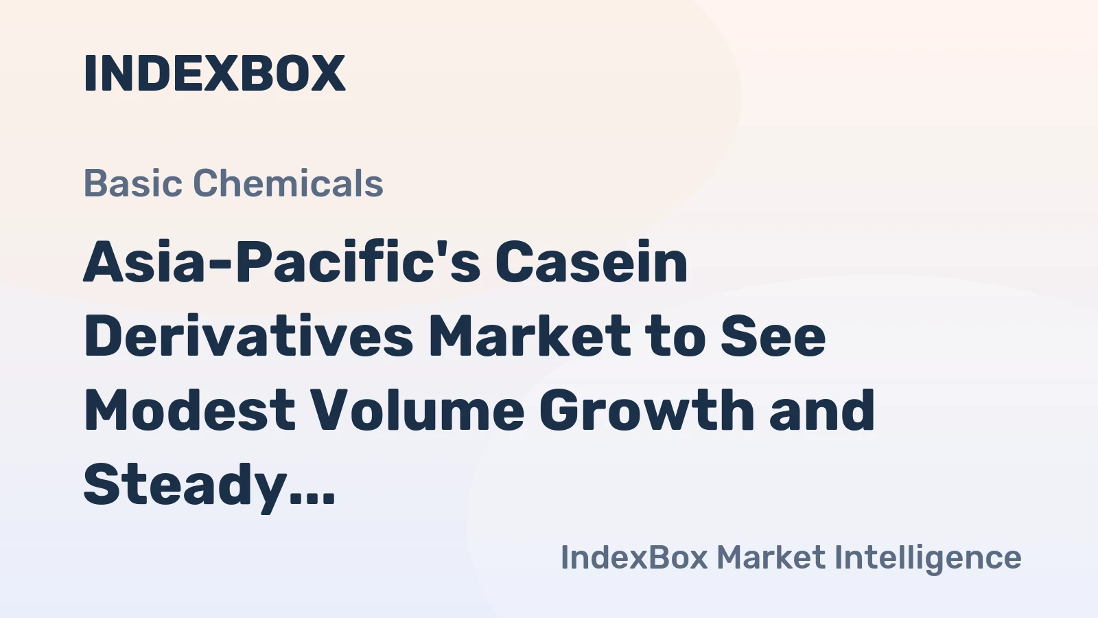 Asia-Pacific's Casein Derivatives Market to See Modest Volume Growth and Steady Value Expansion Through 2035