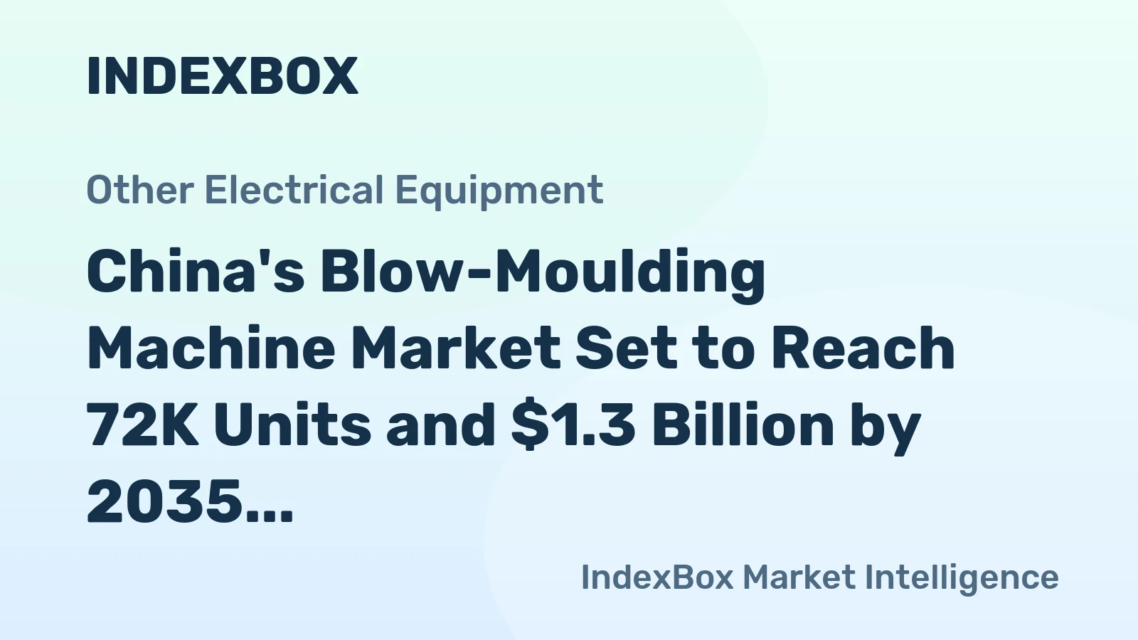 China's Blow-Moulding Machine Market Set to Reach 72K Units and $1.3 Billion by 2035