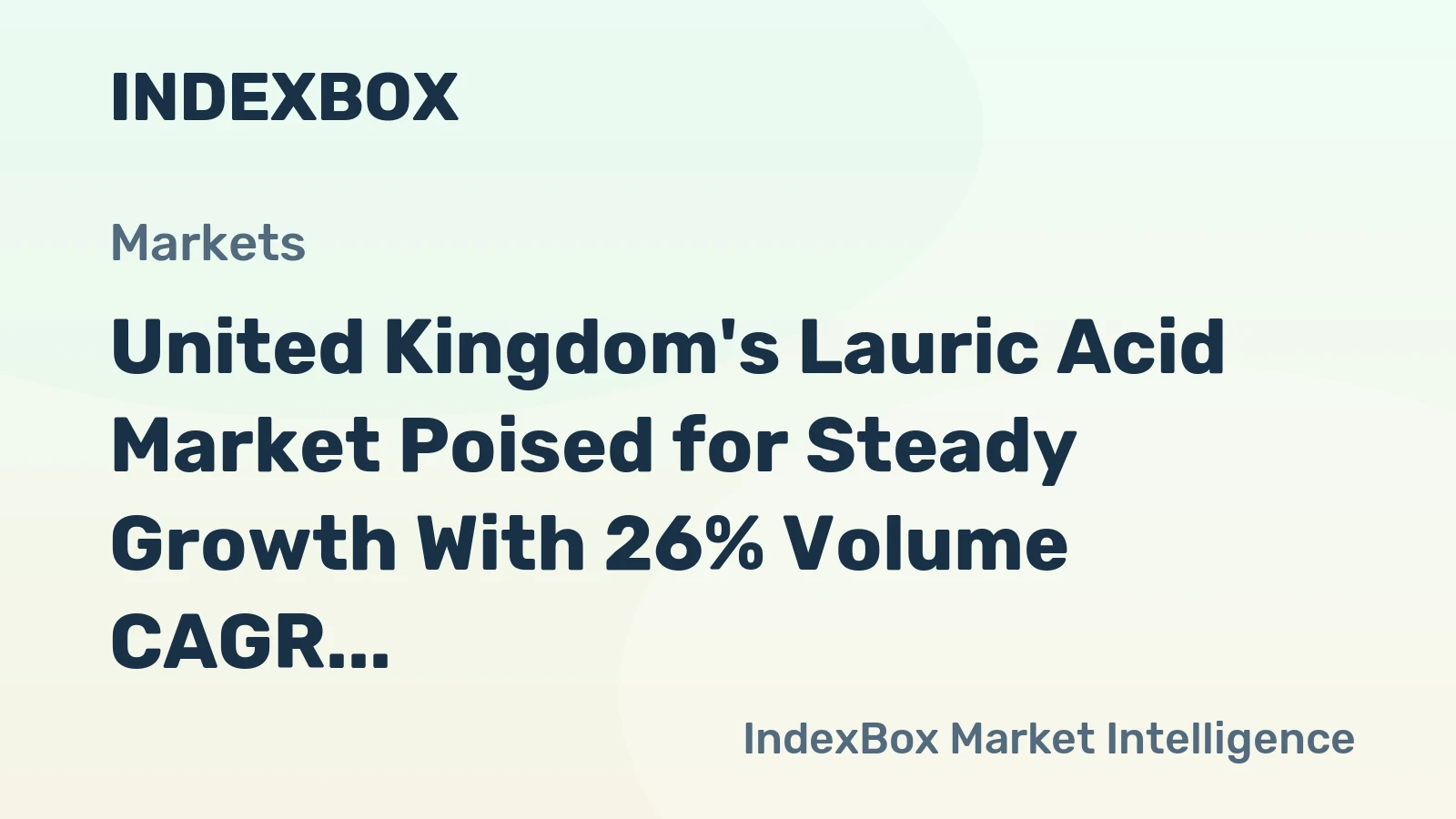 United Kingdom's Lauric Acid Market Poised for Steady Growth With 26% Volume CAGR Through 2035