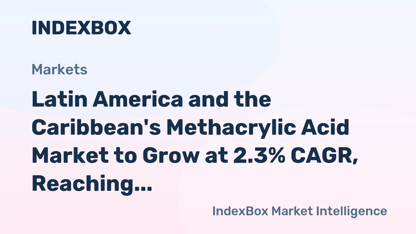 Latin America and the Caribbean's Methacrylic Acid Market to Grow at 2.3% CAGR, Reaching 12K Tons by 2035