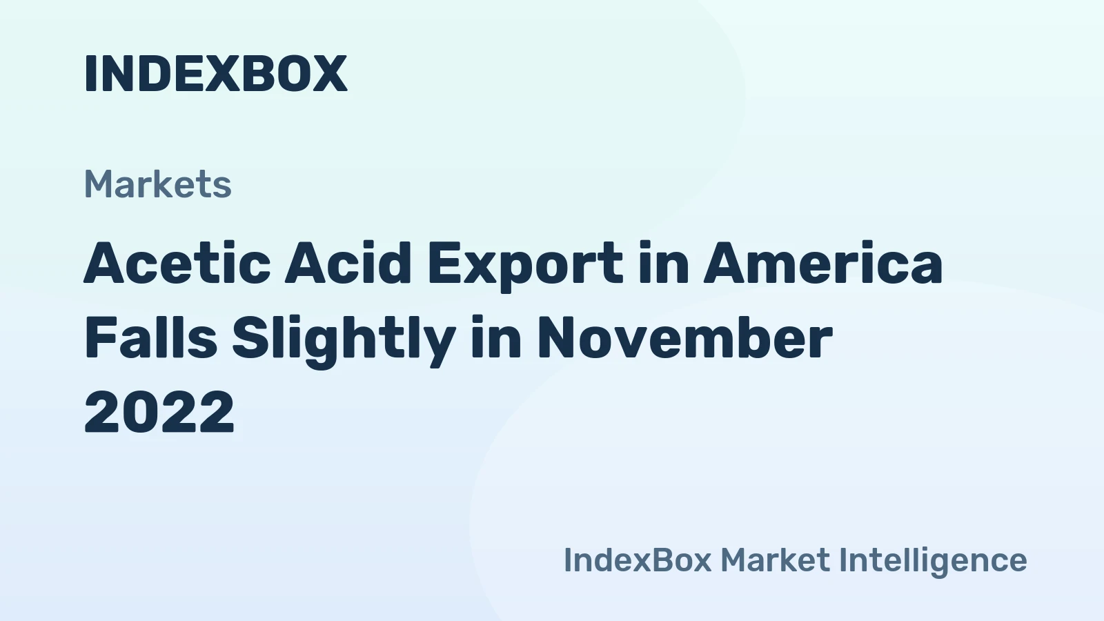 Acetic Acid Export in America Falls Slightly in November 2022